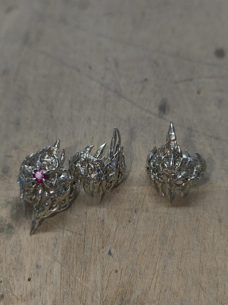 CHAOTIC RING Unique Design and Hand Made of Tin - Etsy