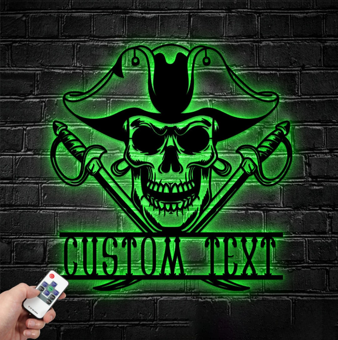Custom Pirate Ship Name Metal Sign With Led Lights - Etsy