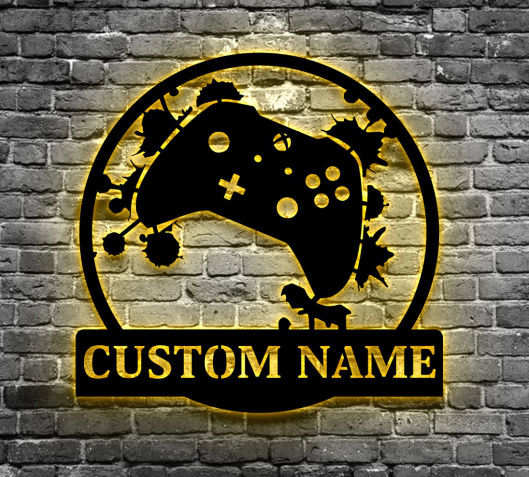 Custom Gamer Name Metal Sign With Led Lights Personalized - Etsy