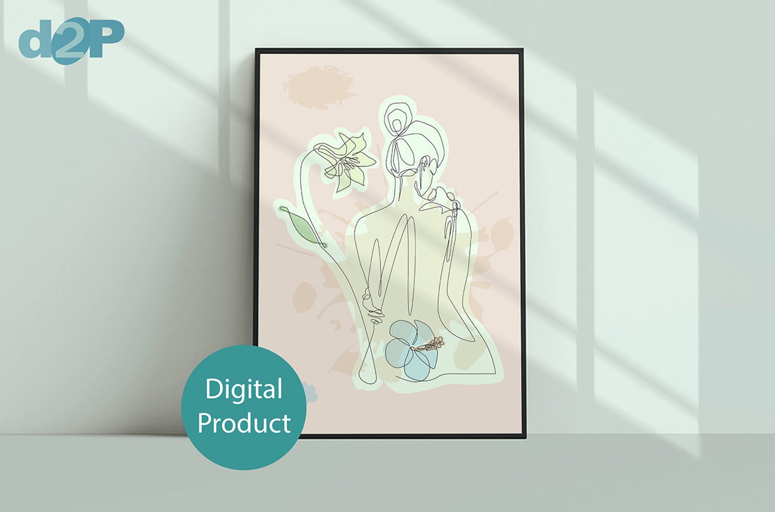 Poster Line Artflower Woman Bodyprintable Line Artone Line - Etsy