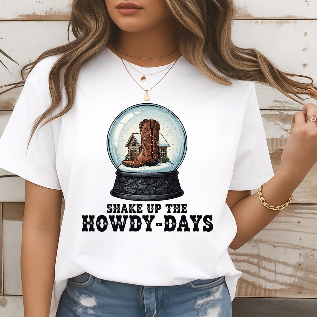 Cowboy Boot Snow Globe PNG | Western Christmas Sublimation (digital ...