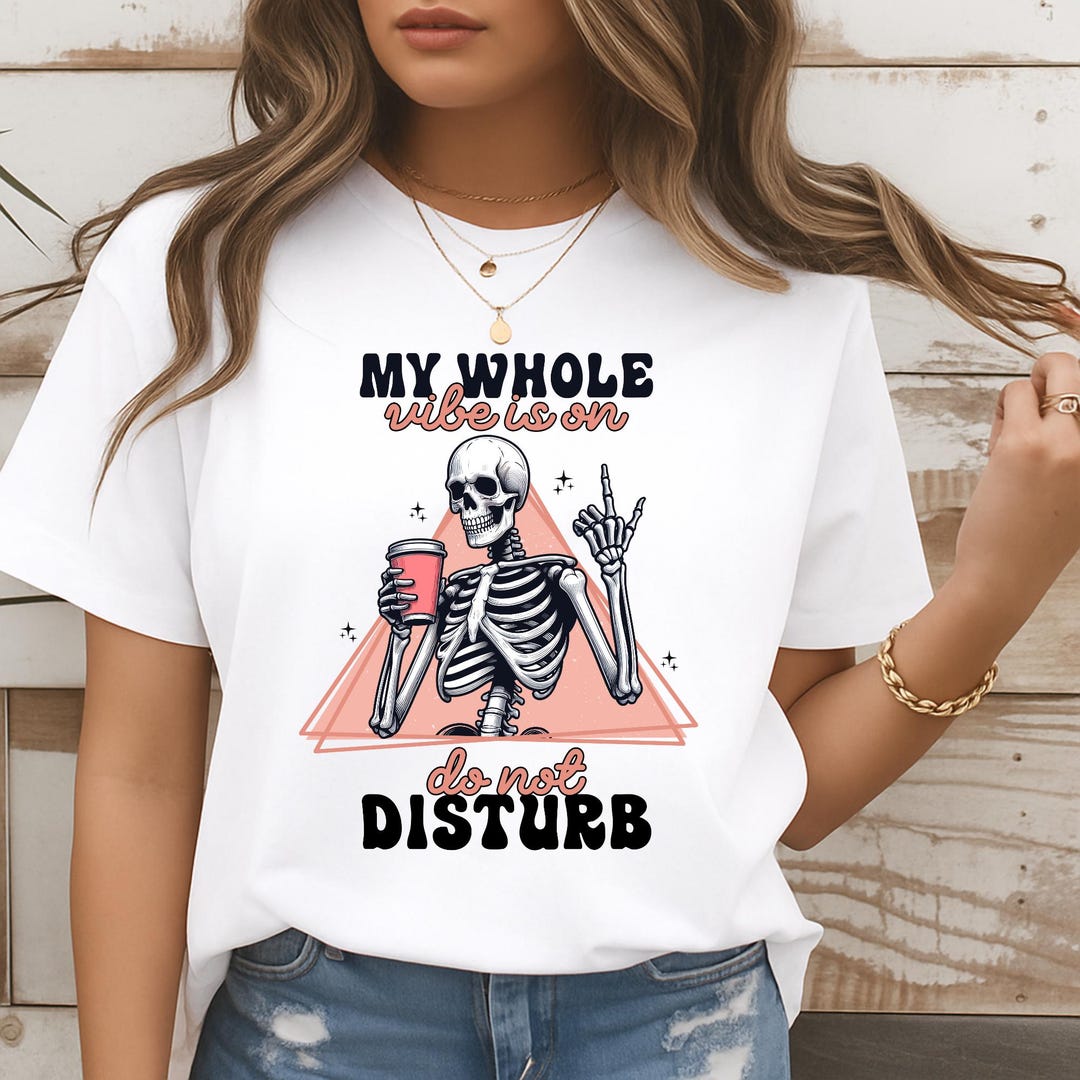 Do Not Disturb Skeleton PNG: Peace Sign Skull, Halloween Fall Clipart ...