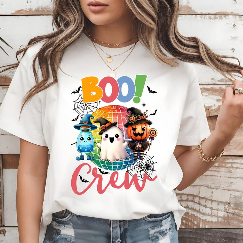 BOO! Crew PNG | Halloween Ghost Clipart | Rainbow Umbrella, Pumpkin ...