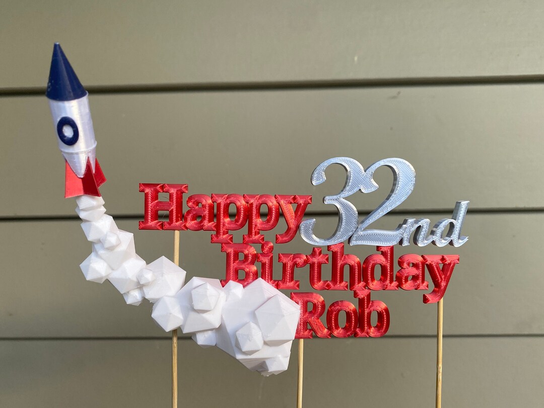 Custom Rocket Cake Topper - Etsy