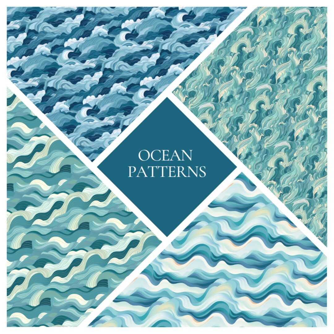 4 Waves Digital Patterns |seamless Digital Download | Scrapbook ...