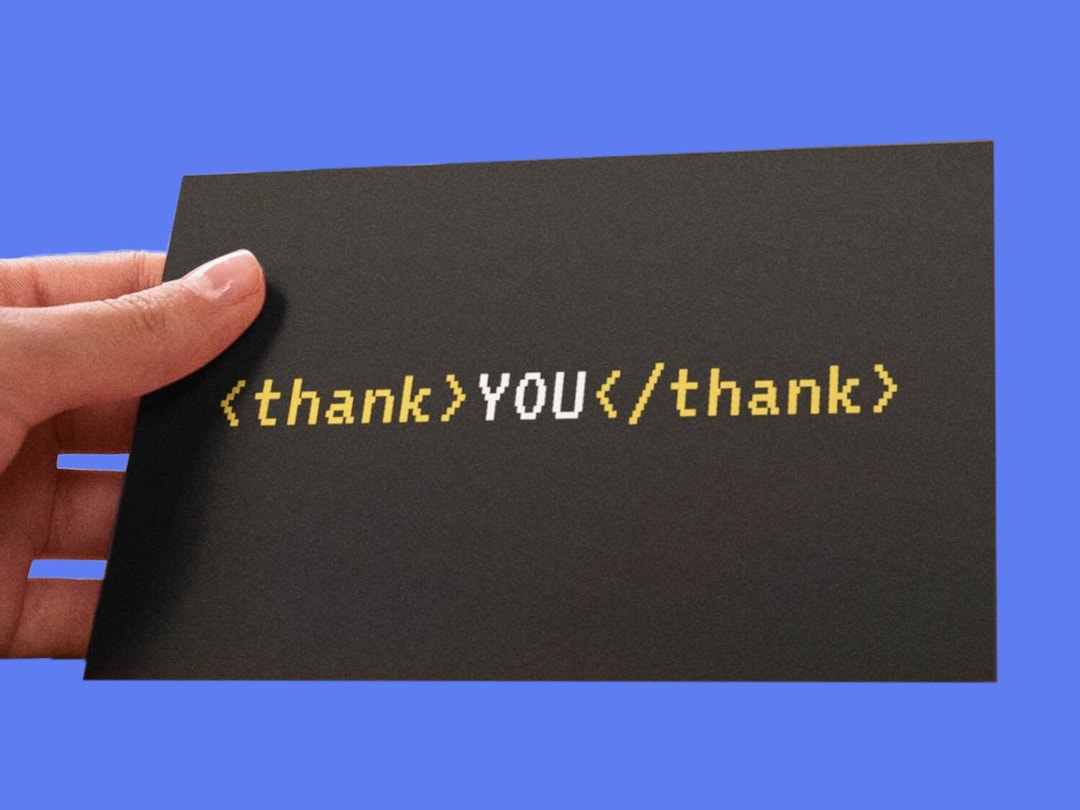 Thank You Cards in HTML for Web Coders Pack of 8 Cards - Etsy
