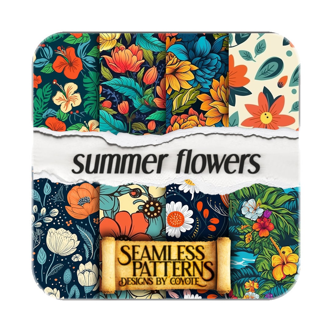 Seamless Patterns / Digital Paper — Summer Flowers - Etsy