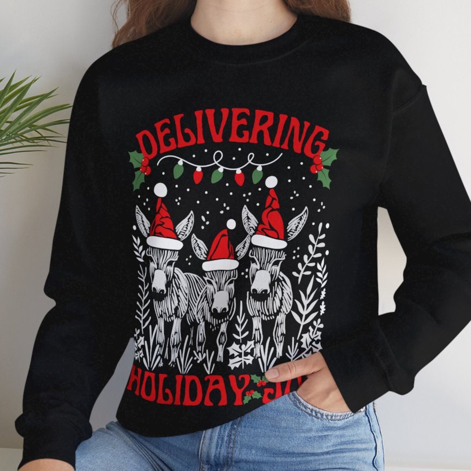 Christmas Donkey Sweater, Festive Shirt, Christmas Jumper, Holiday Xmas ...