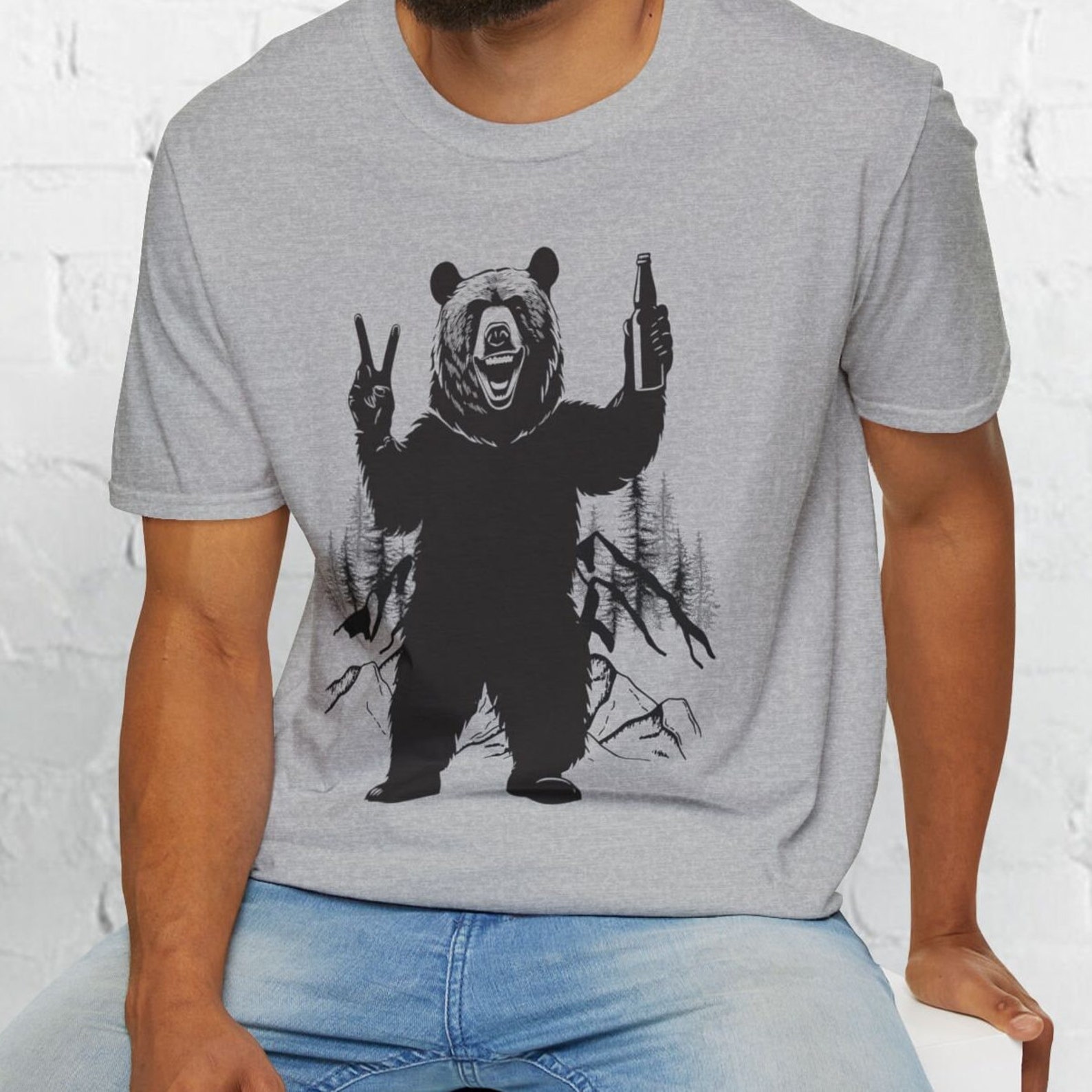 Funny Beer Drinking Bear T-shirt, Party Animal Alcohol Tee, Brewer Gift ...
