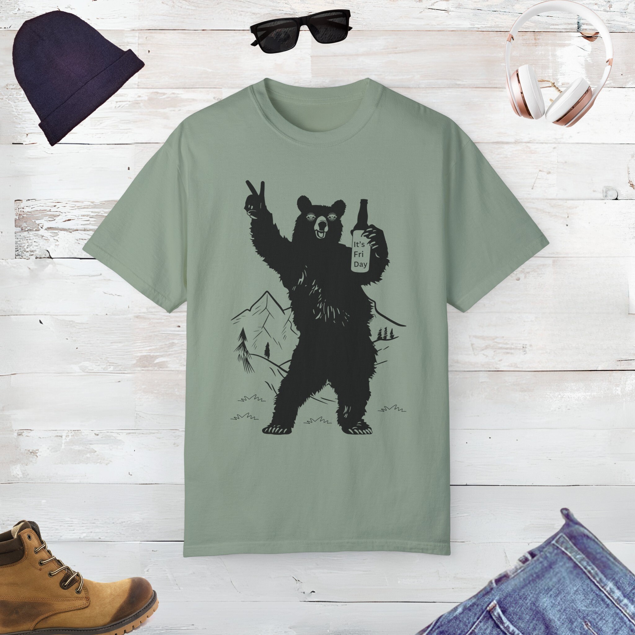 It's Friday Bear T-shirt: Beer Drinking Party Tee - Etsy
