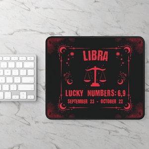 Libra Zodiac Tech & Gaming Mouse Pad - Astrology Star Sign Design ...
