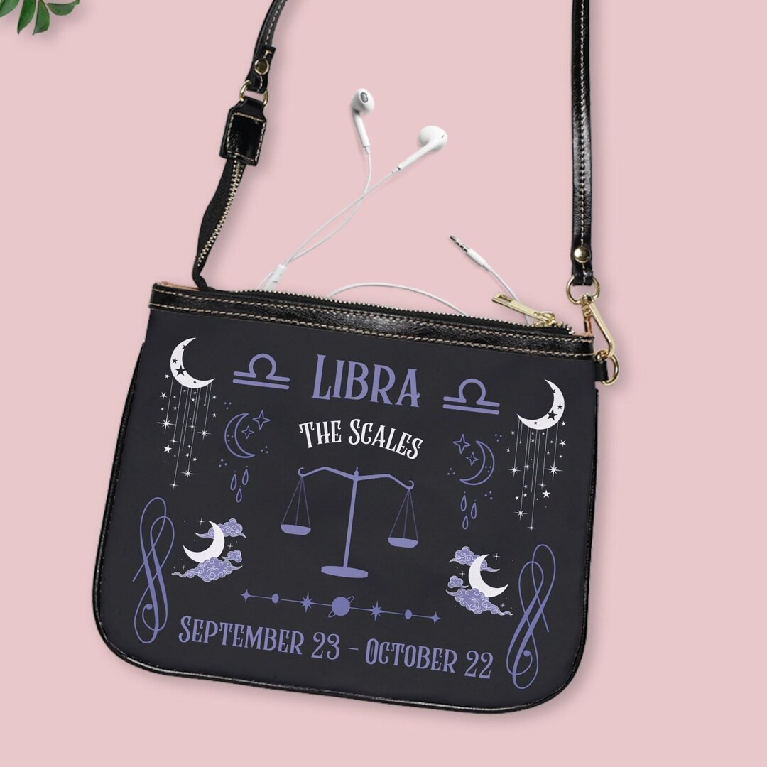 Libra Star Sign Leather Bag for Horoscope Lovers, Zodiac Bag, Blue Bag ...