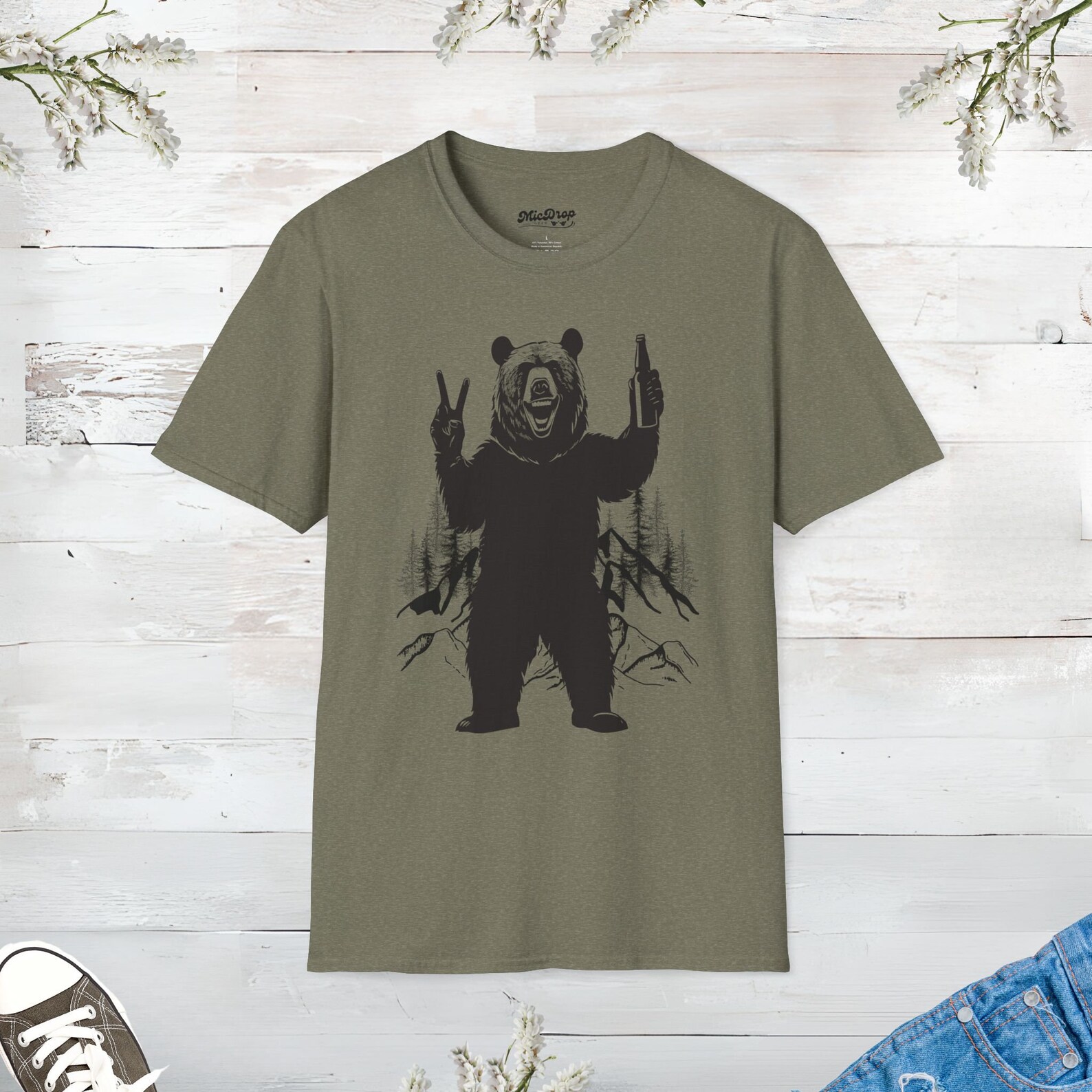 Funny Beer Drinking Bear T-shirt, Party Animal Alcohol Tee, Brewer Gift ...