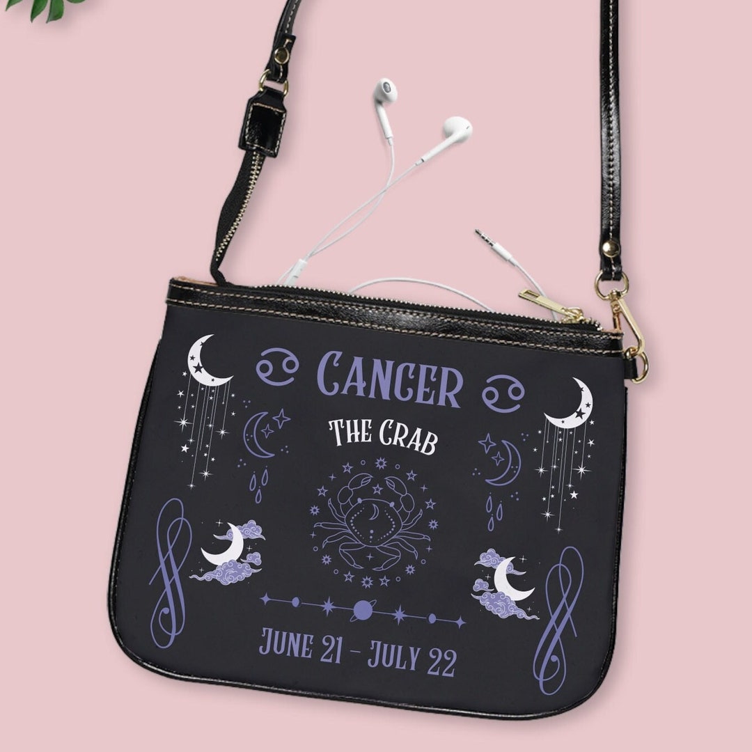 Cancer Star Sign Leather Bag for Horoscope Lovers, Zodiac Bag, Blue Bag ...