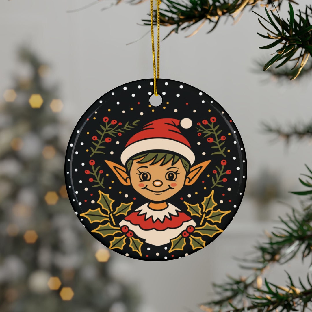 Christmas Elf Ornament Ceramic, Xmas Elves Ornaments, Christmas Elves ...