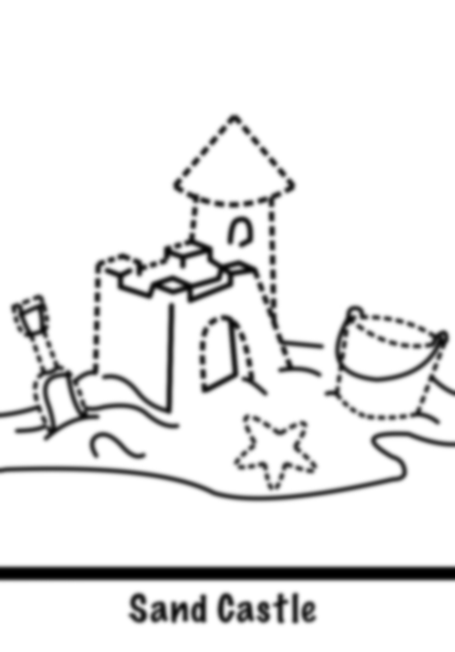 Sand Castle Coloring Page for Kids: Summer Shapes Collection - Etsy