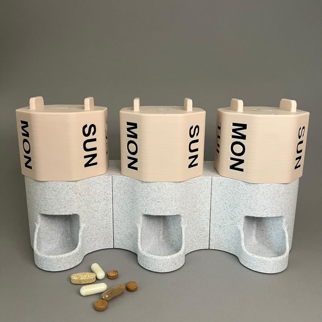 Pillhub Trio - 3 Compartment Pill Organiser, Daily Medication ...