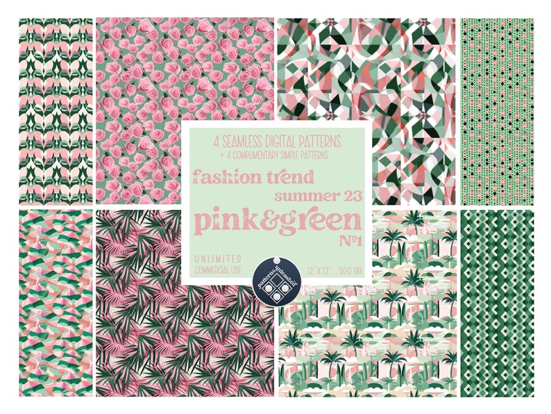 Summer 2023 Fashion Trends Seamless Pattern Bundle Unlimited Commercial ...