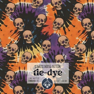 Halloween Tie-dye Digital Seamless Pattern Unlimited Commercial Use ...