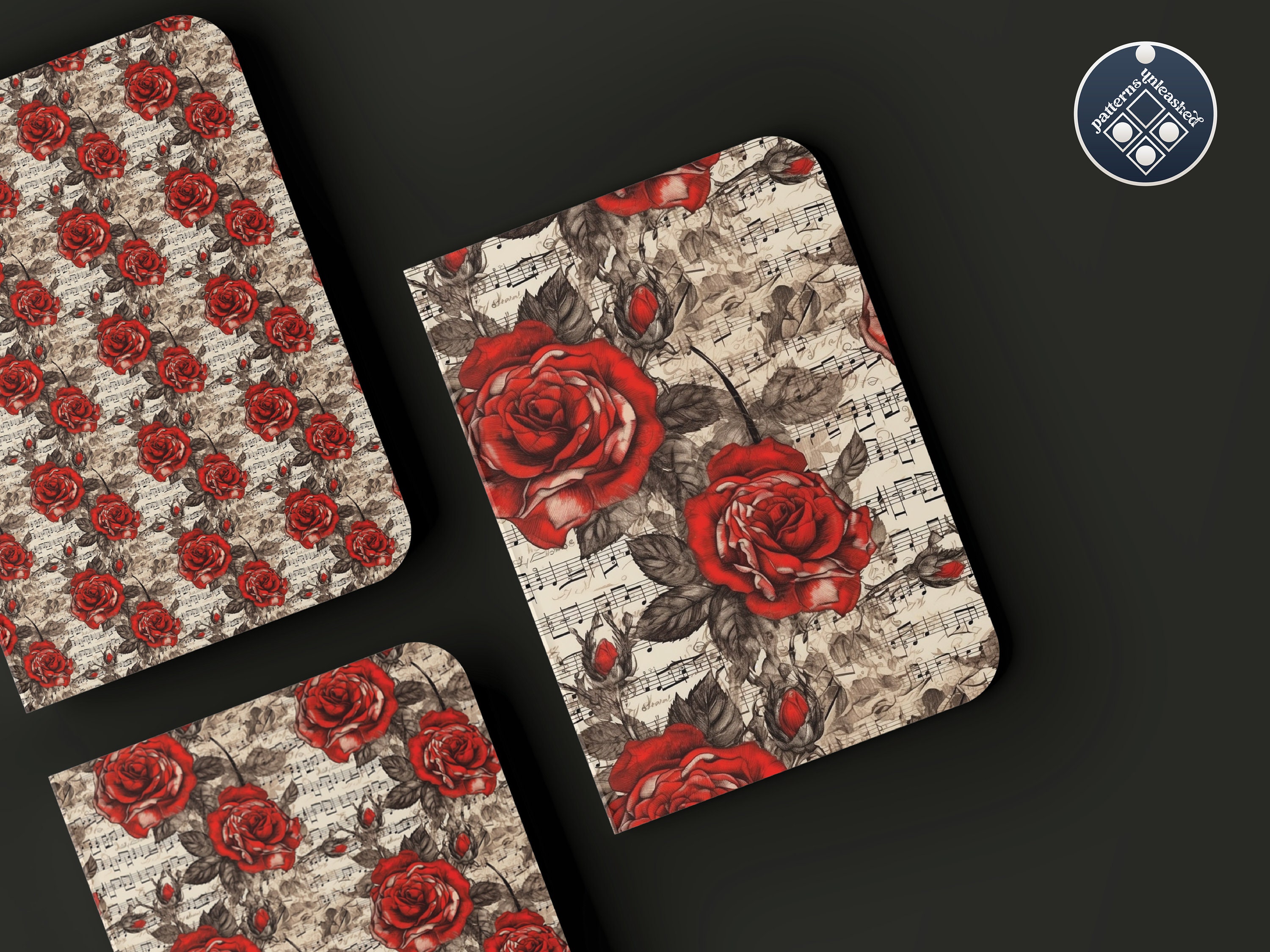 Musical Notes and Flowers Seamless Pattern Unlimited Commercial Use ...