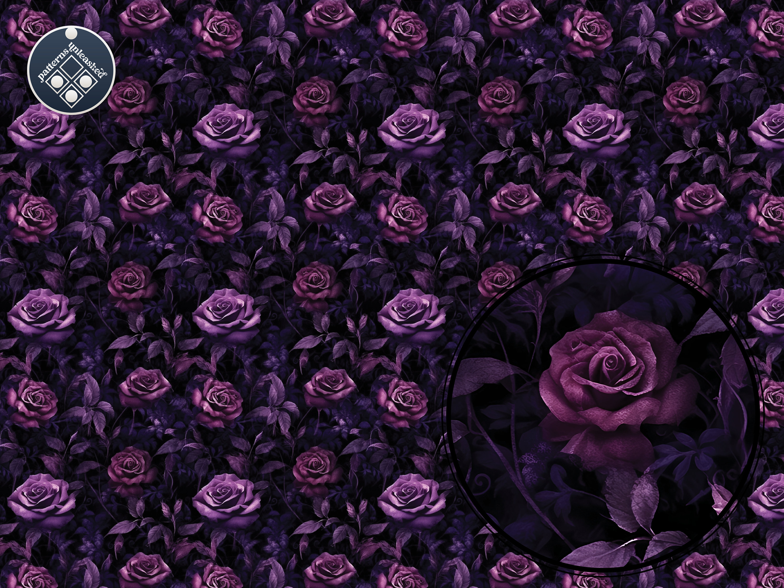 Purple Roses Seamless Pattern Printable Instant Download Unlimited ...