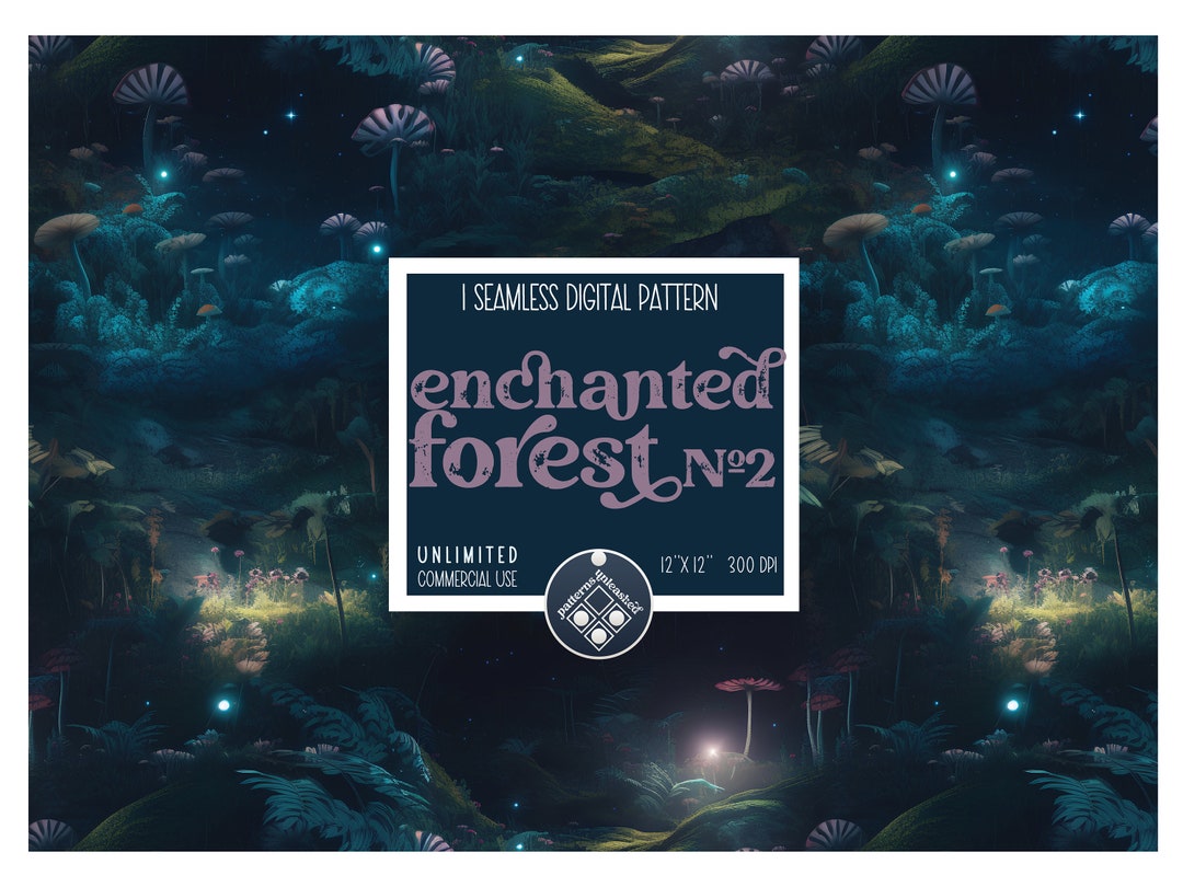 Enchanted Forest Seamless Pattern Unlimited Commercial Use Digital ...