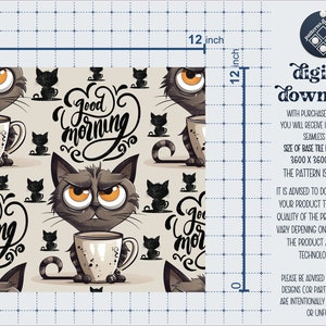 Grumpy Cat Digital Seamless Pattern Unlimited Commercial Use Digital ...