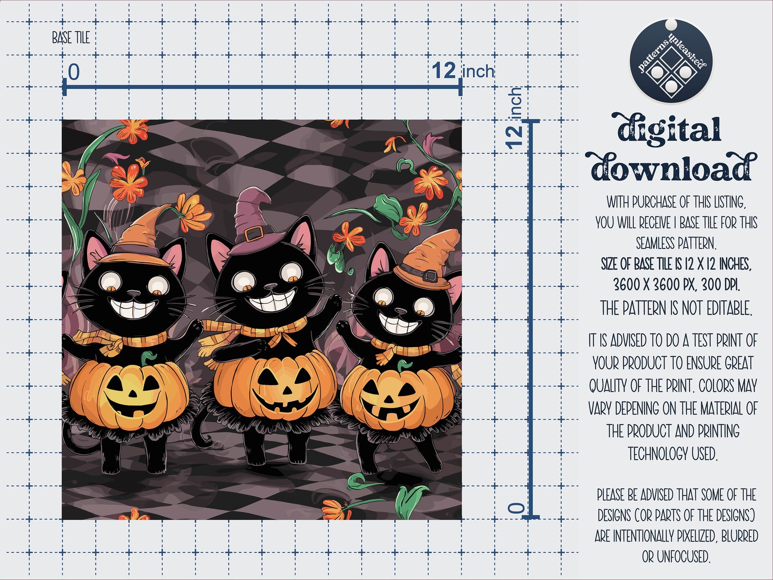 Halloween Dance Digital Paper Seamless Pattern Unlimited Commercial Use ...