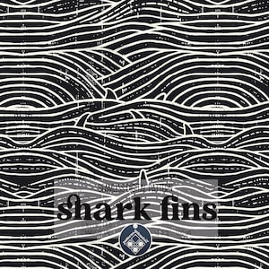 Shark Fins Digital Seamless Pattern Unlimited Commercial Use Digital ...