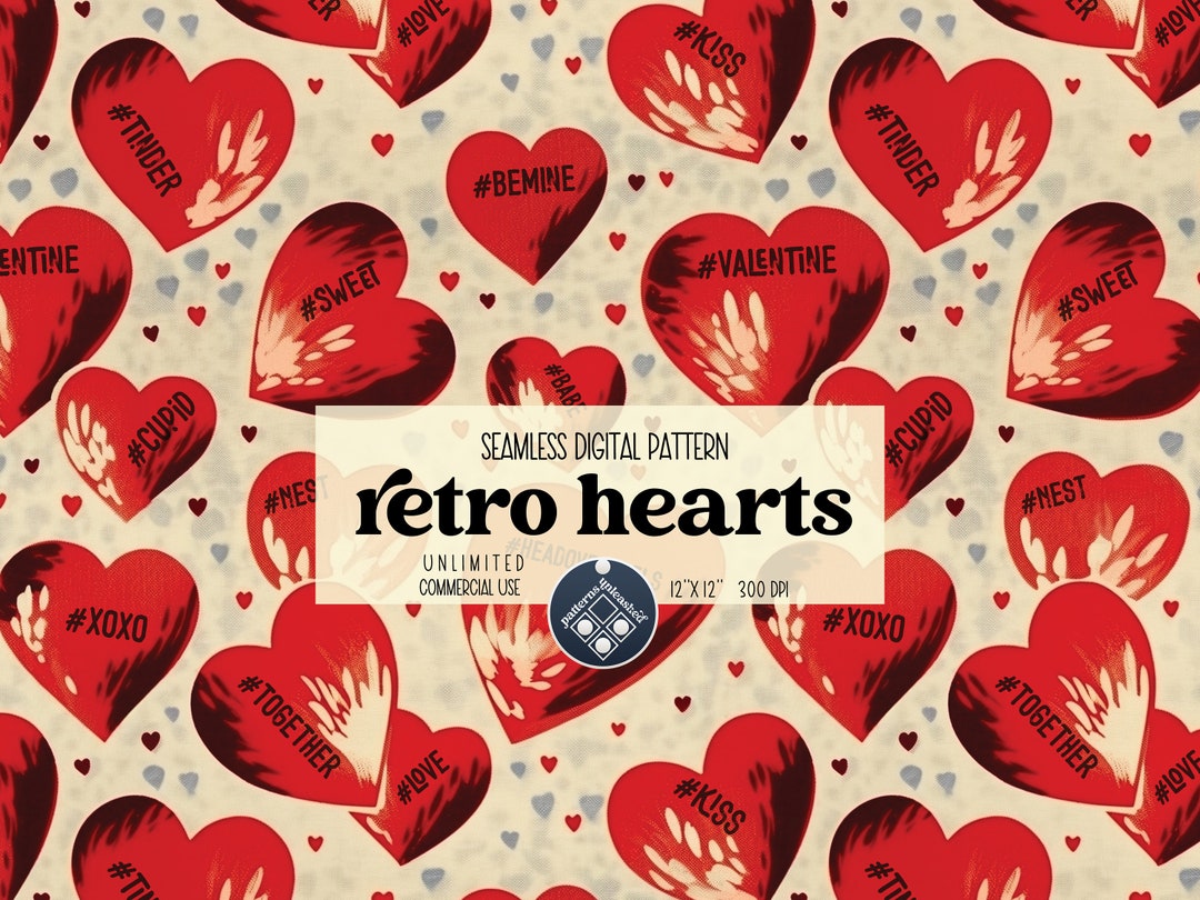 Valentine Retro-modern Seamless Pattern Unlimited Commercial Use ...