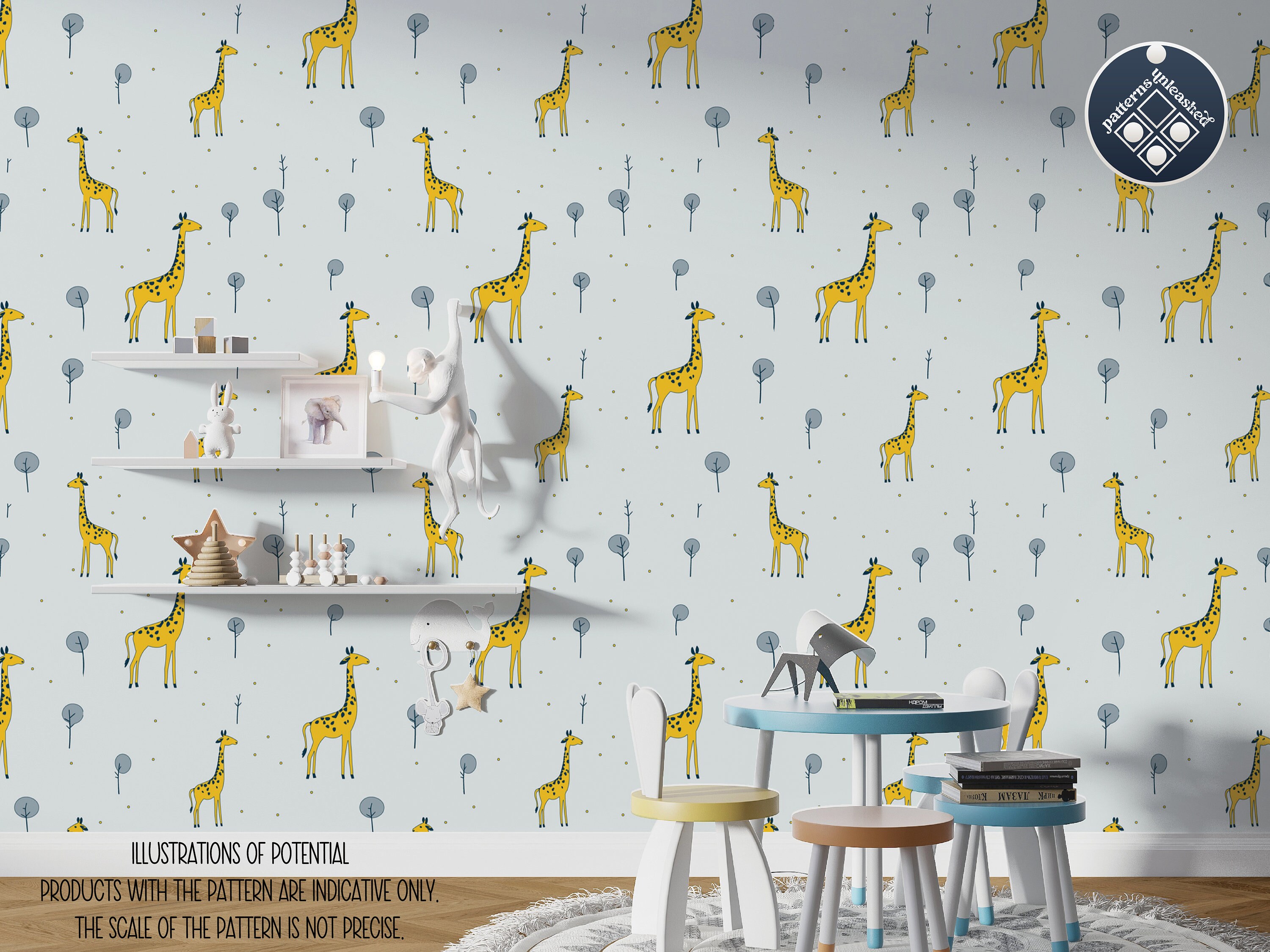 Cute Yellow Giraffes Seamless Pattern Unlimited Commercial Use - Etsy