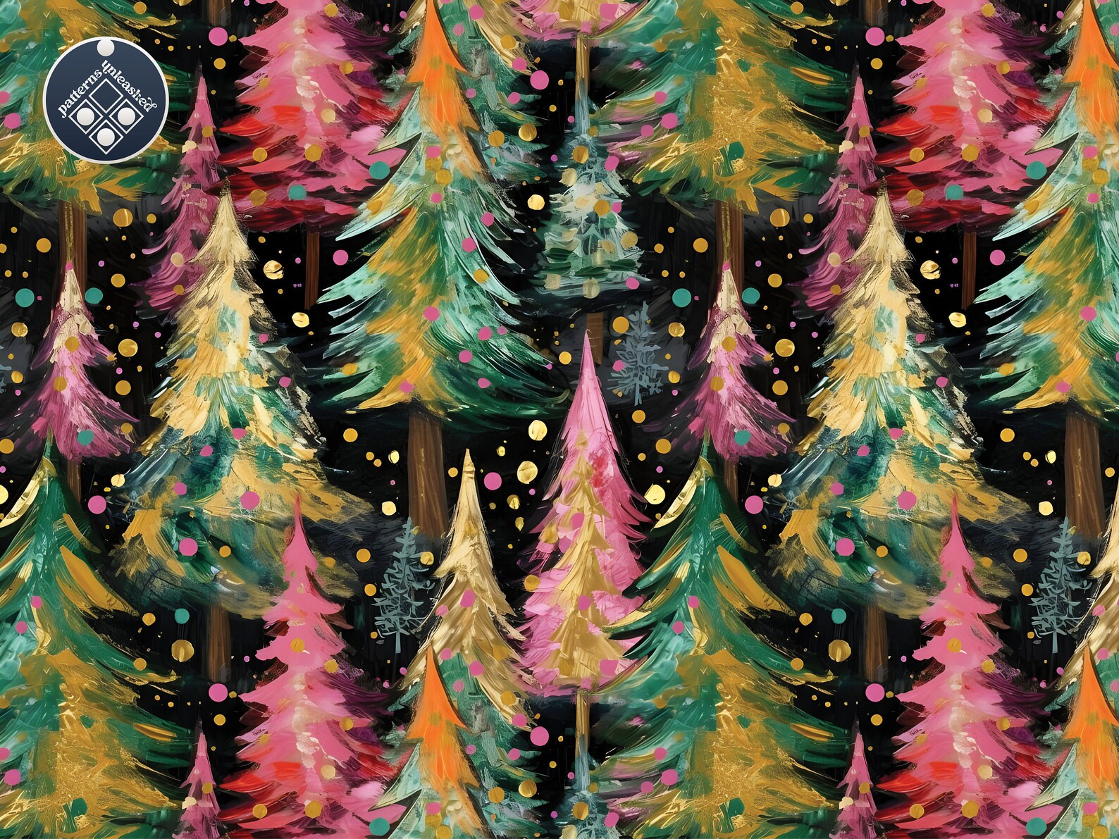 Christmas Tree Seamless Pattern Unlimited Commercial Use Instant ...