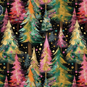 Christmas Tree Seamless Pattern Unlimited Commercial Use Instant ...