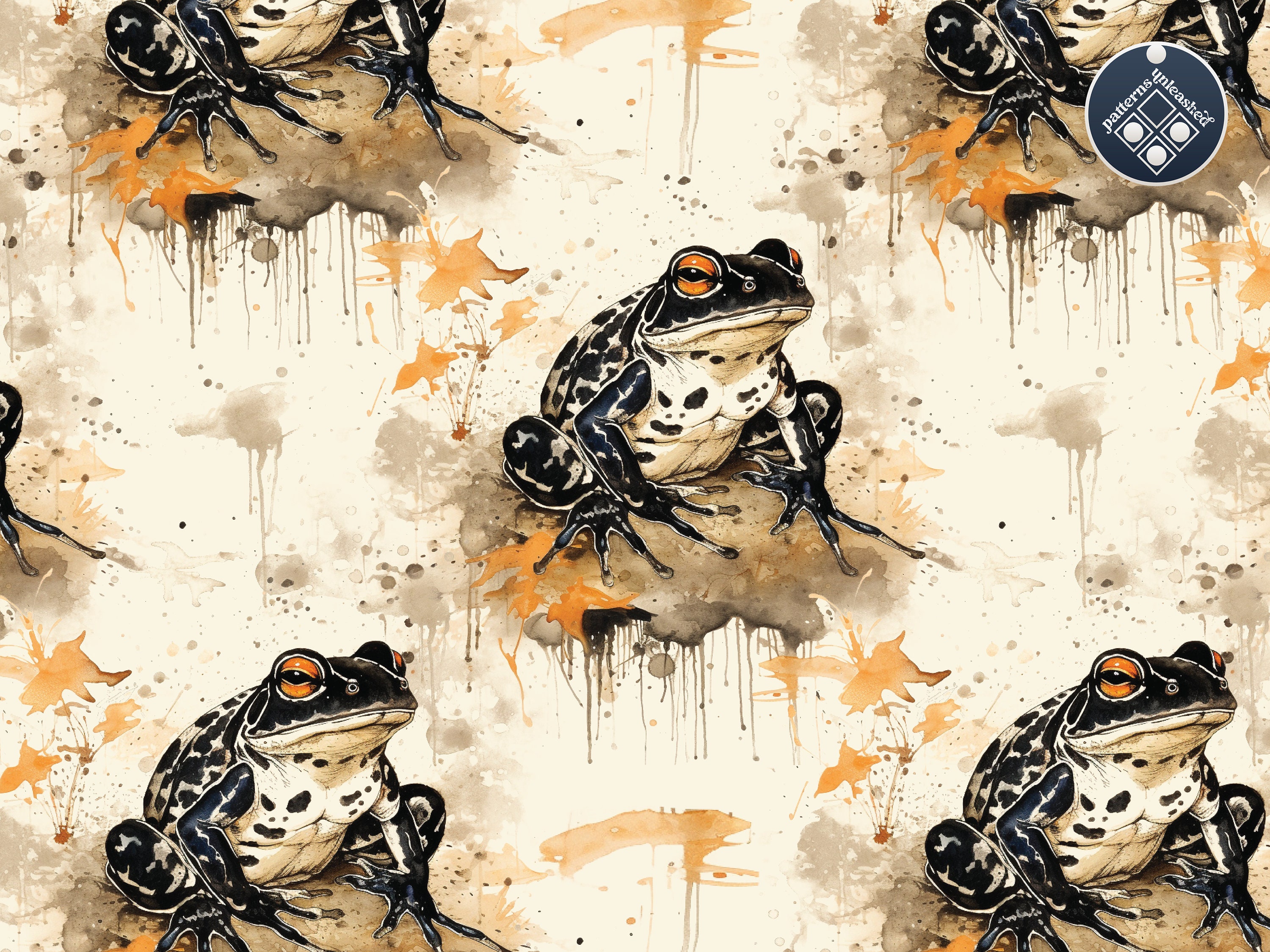 Frog Splash Seamless Pattern Unlimited Commercial Use Digital Print ...