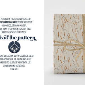 Wheat Digital Paper Seamless Pattern Unlimited Commercial Use Instant ...
