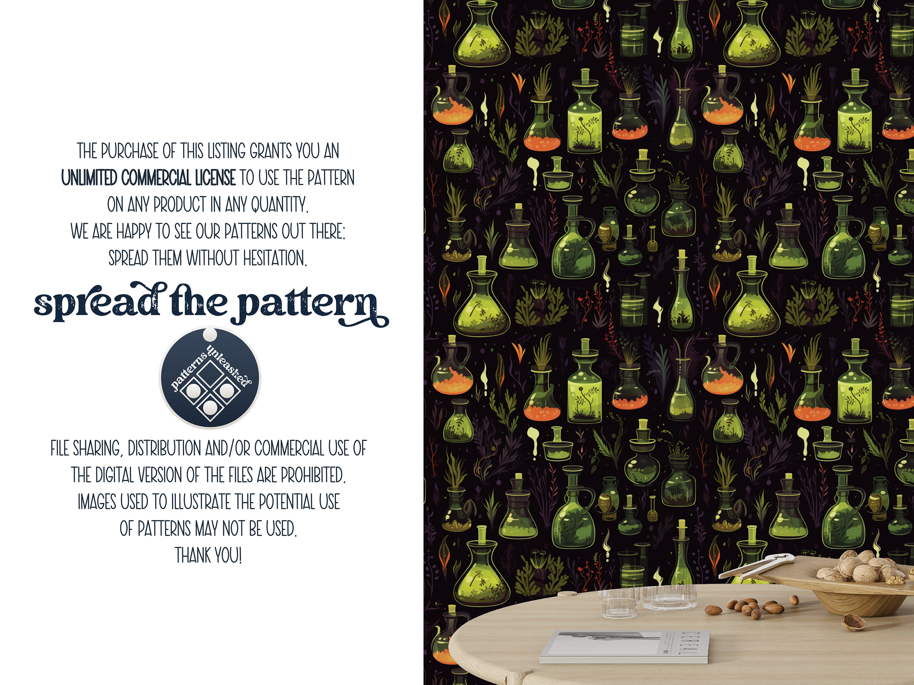 Magic Potions Digital Paper Seamless Pattern Unlimited Commercial Use ...