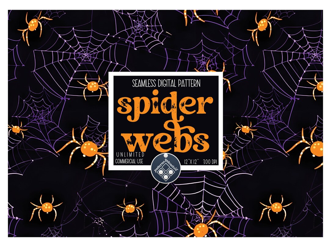 Halloween Spider Webs Digital Paper Seamless Pattern Unlimited ...