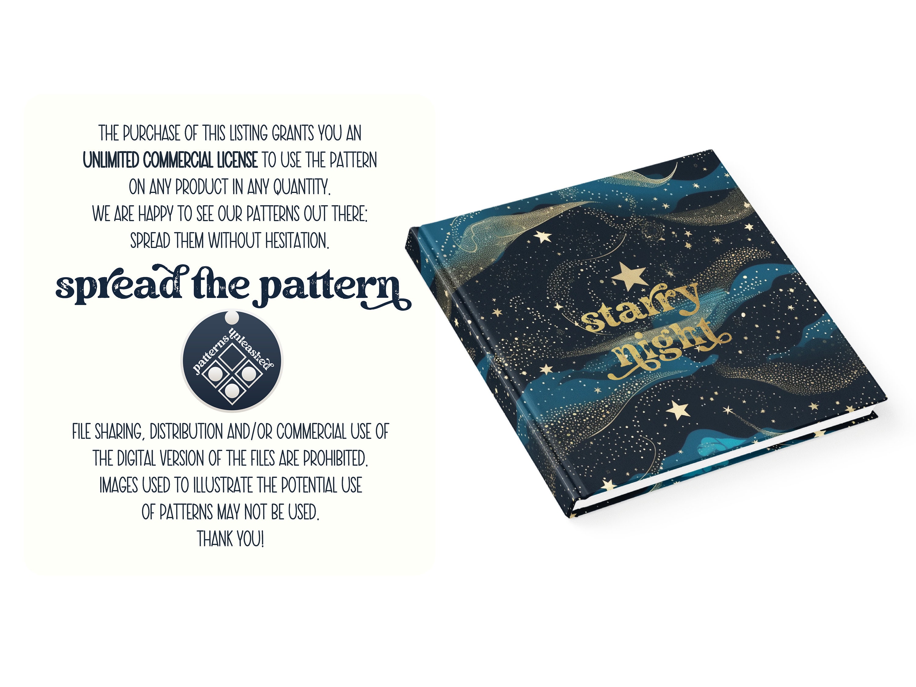 Starry Night Seamless Pattern Unlimited Commercial Use Digital - Etsy