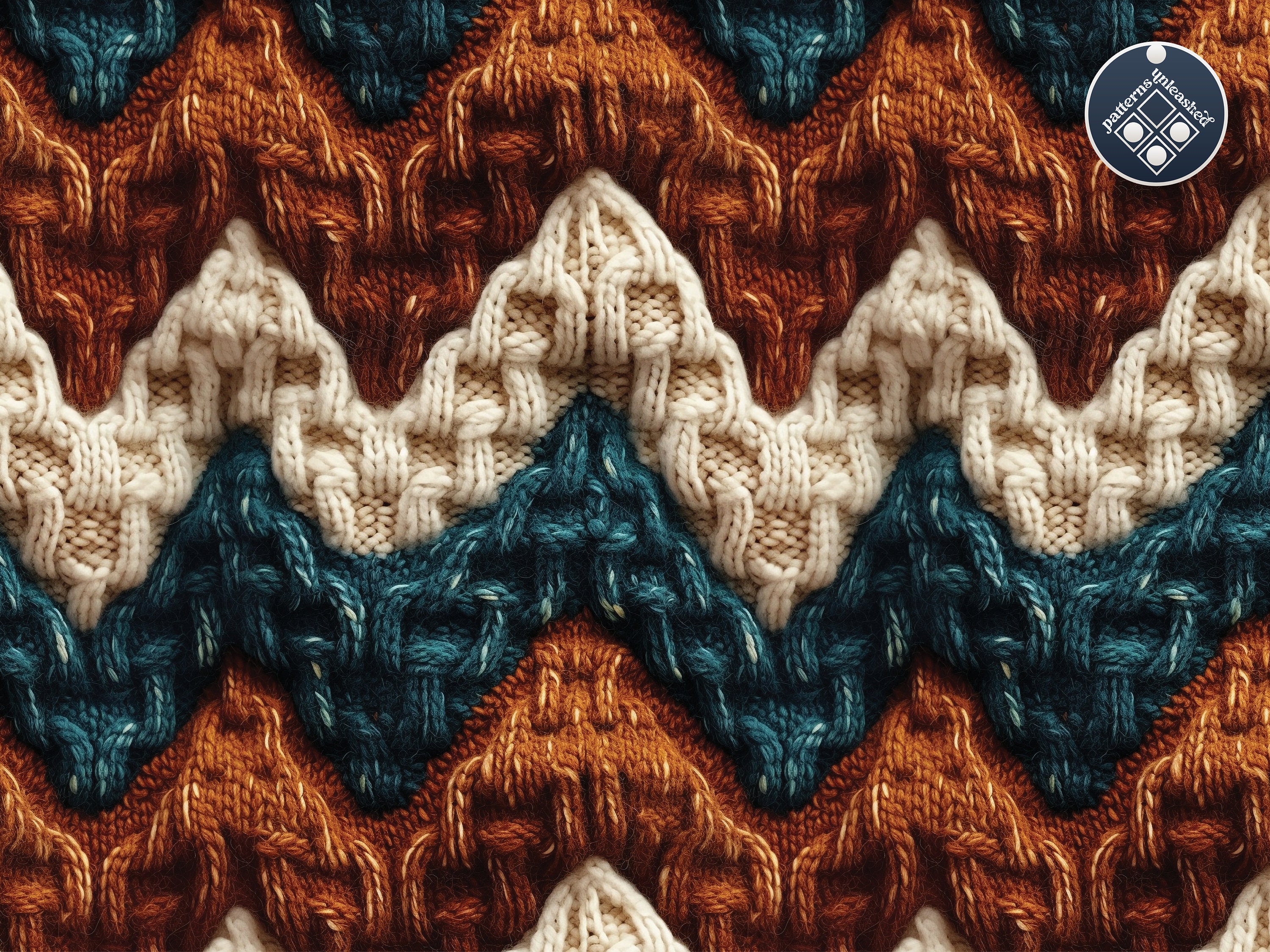 Boho Zigzag Faux Knit Seamless Pattern Unlimited Commercial Use Digital Print File Instant ...