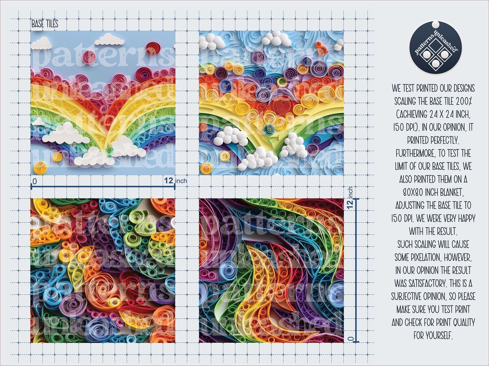 Rainbow Seamless Pattern Digital Paper Unlimited Commercial Use Digital ...