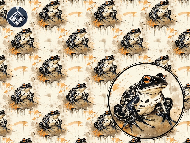 Frog Splash Seamless Pattern Unlimited Commercial Use Digital Print ...