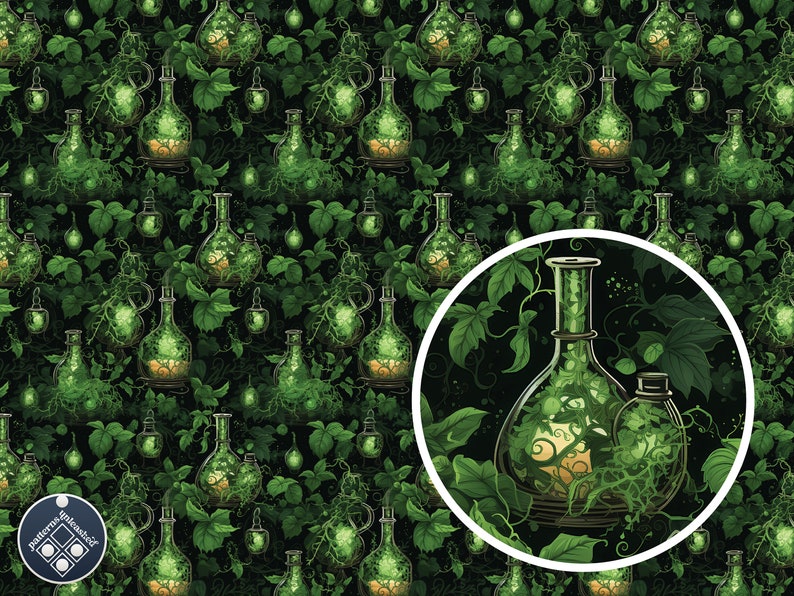 Potion Ivy Digital Paper Seamless Pattern Unlimited Commercial Use ...