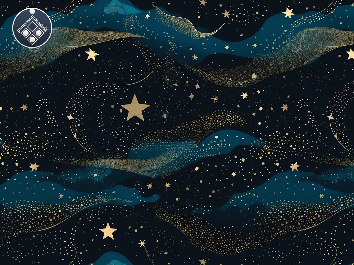 Starry Night Seamless Pattern Unlimited Commercial Use Digital - Etsy
