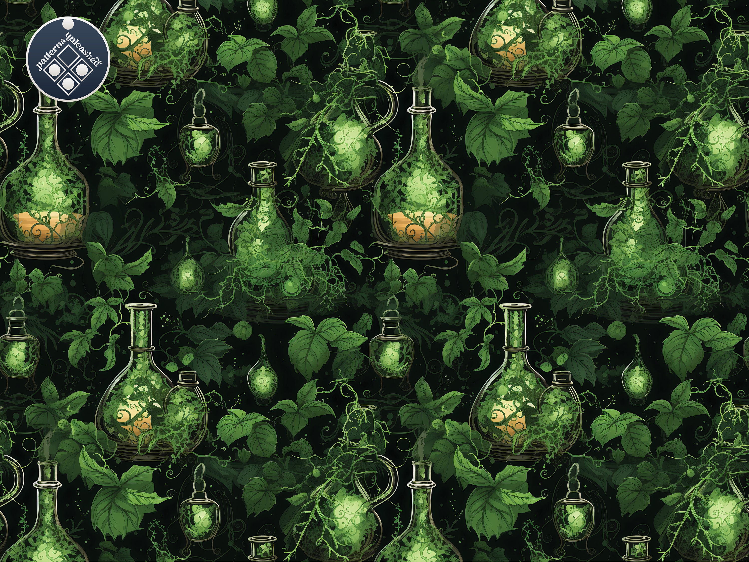 Potion Ivy Digital Paper Seamless Pattern Unlimited Commercial Use ...