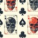 Skull Cards Seamless Pattern Unlimited Commercial Use Digital Print ...