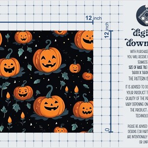 Cute Halloween Pumpkins Digital Paper Seamless Pattern Unlimited ...
