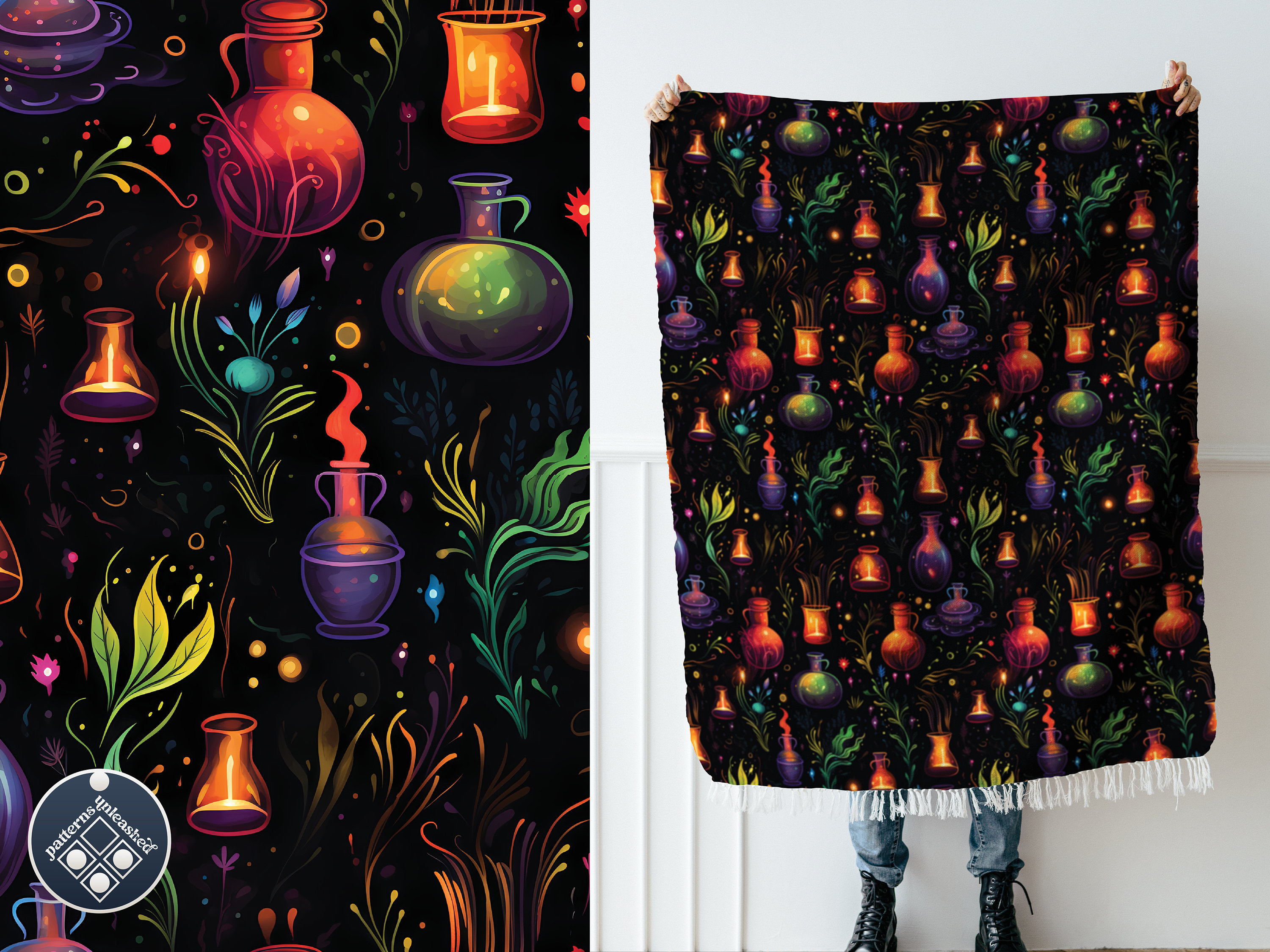 Magic Potions Digital Paper Seamless Pattern Unlimited - Etsy