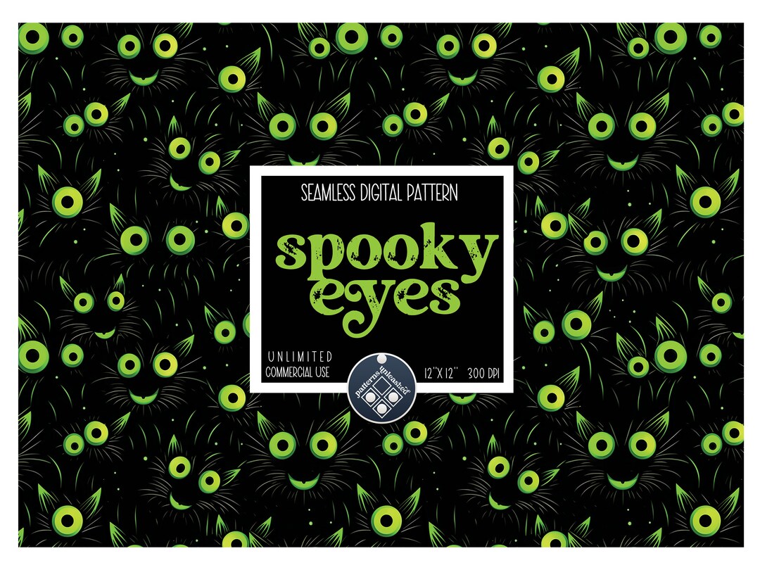 Halloween Spooky Eyes Digital Paper Seamless Pattern Unlimited ...