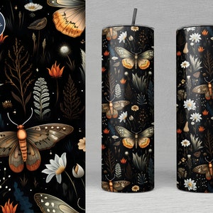 Night Garden Seamless Pattern Unlimited Commercial Use Digital Print File Instant Download ...