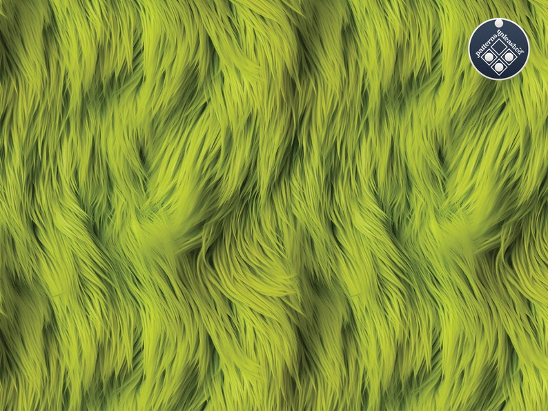 Green Fur Inspired by Grinch Seamless Pattern Unlimited Commercial Use ...
